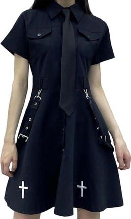 Generic Robe De Fete Femme - Robe acad&eacute;mique &eacute;l&eacute;gante en m&eacute;tal pour Femme avec Jupe Longue nou&eacute;e et Chemise Courte Tenue d&eacute;contract&eacute;e Parfaite pour Un Usage Q