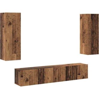 vidaXL Vidaxl - 4-teiliges TV-Schranksystem - Wandmontage aus Vintage Holz