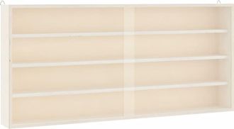 Generic Braune Wandvitrine mit T&uuml;ren - Robustes Sperrholz, 4 Regale, Transparente PET-T&uuml;ren, 60 X 8,5 X 37 cm, f&uuml;r Wohn-/Schlafzimmer (80 x 8,5 x 37 cm)