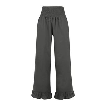 Generic Pantalon habill&eacute; &agrave; jambes larges, taille haute pour femme, pantalon d&eacute;contract&eacute;, short ample, short de vacances et de plage, gris, XXL