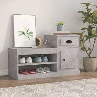 vidaXL Vidaxl - Armoire &agrave; chaussures gris b&eacute;ton 100x42x60 cm bois ding&eacute;nierie