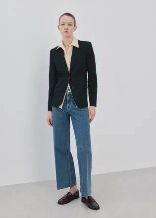 Mango Jean large avec poches bleu moyen - Femme - 32 - MANGO