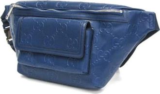 Gucci unisex, Pre-owned, Bleu, Taille: ONE Size Pre-owned Vintage Leather Belt Bag