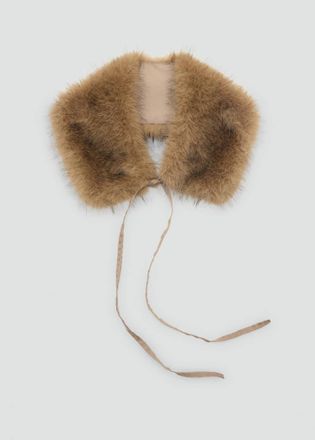 Mango &Eacute;charpe effet fourrure marron - Femme - Taille unique - MANGO