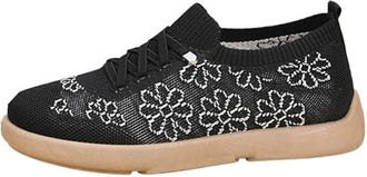 Generic Chaussures basses &agrave; lacets pour femme - Semelle plate - Chaussures de marche l&eacute;g&egrave;res et respirantes - Antid&eacute;rapantes - &Eacute;l&eacute;gantes - D&eacute;contract&eacute;es - Cha