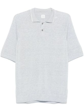 Eleventy polo à effet chiné - Bleu