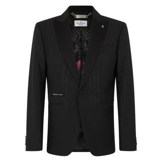 Philipp Plein Homme, Vestes, Noir, Taille: 4XL Blazer Lord Fit Degrade Stones