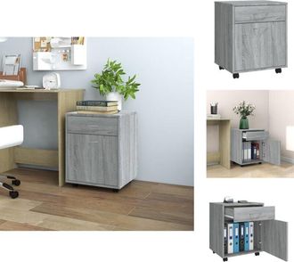 vidaXL Vidaxl - Rollschrank Grau Sonoma 45x38x54 cm Holzwerkstoff - Schreibtischorganisation - Aufbewahrungsraum - B&uuml;robedarf - Regalsystem - Mobiler Schrank