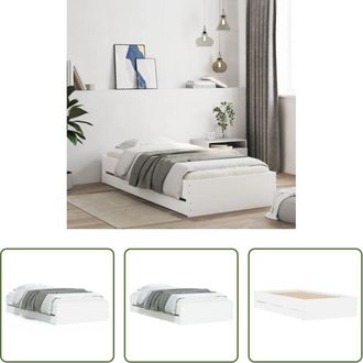 vidaXL Schubladenbett - Bettgestell mit Schubladen Wei&szlig; 100x200 cm Holzwerkstoff