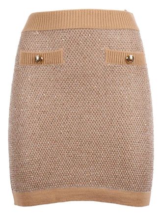 Elisabetta Franchi minijupe en maille - Tons neutres