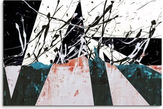 Paul Sinus Art 120x80cm Leinwandbild Leinwanddruck Kunstdruck Wandbild schwarz türkis weiß rot