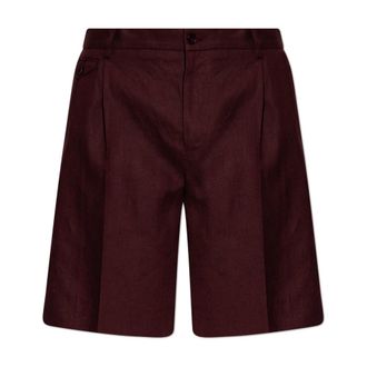 Dolce & Gabbana Homme, Shorts, Rouge, Taille: 2XL Shorts en lin avec plis