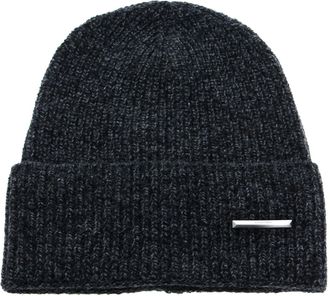 Calvin Klein Pyramid Plaque Beanie CK Black