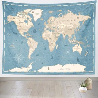 Generic Wandteppich Weltkarte 250x300 cm Gro&szlig; Wandteppiche Ozeanienkarte 3d Druck Wandbehang XXL Tapisserie Wandtuch f&uuml;r Wohnzimmer Schlafzimmer Wohnheim Wand