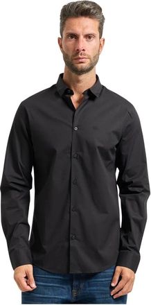 A|X Armani Exchange Homme, Chemises, Noir, Taille: L Chemise Popeline Coupe Slim