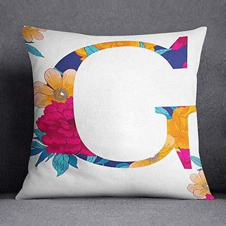 Bonamaison Le Jardin du Lin Kissenhüllen, Cotton, Mehrfarbig, 45x45