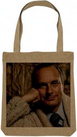 Fabulous Sac Shopping Tote Bag Aspect Lin - Jacques Chirac Swag Classe President France - Sac de Courses Toile Epaisse 360g Beige Naturel Cabas Port&eacute; Epaule So