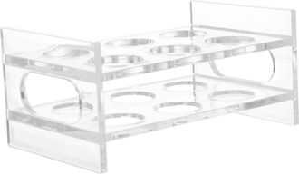 Lurrose Transparenter Acryl Shotglas Halter Rund Reihen Fächer Whisky Becher Ständer Tragbar Leicht für Bar Restaurant Party Zubehör