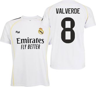 Generico R.Madrid Trikot 2025/26, offizielle Replik f&uuml;r Herren, Federico Valverde - Erstausr&uuml;stung - Unisex, Wei&szlig;, XL