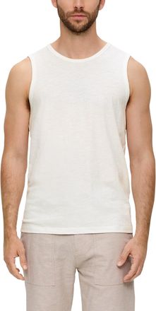 s.Oliver Baumwoll-Tanktop mit Flammgarnstruktur