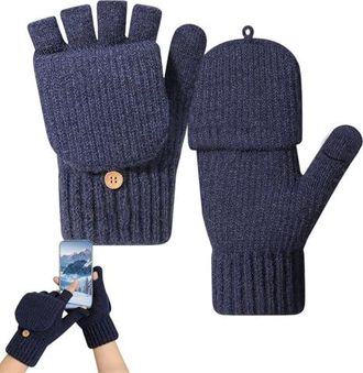 Generic Gants pour femme par temps froid, mitaines thermiques en tricot - Pour cyclisme, course &agrave; pied, promenade, randonn&eacute;e, sport, v&eacute;lo, alpinisme, Bleu vio