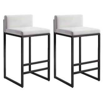 Generic K&uuml;chenbarhocker, 2er-Set, mit schmiedeeisernen Beinen und ergonomischer R&uuml;ckenlehne, ideal f&uuml;r K&uuml;cheninsel, Theke und Zuhause