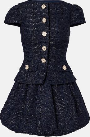 Self Portrait Verziertes Minikleid aus Bouclé