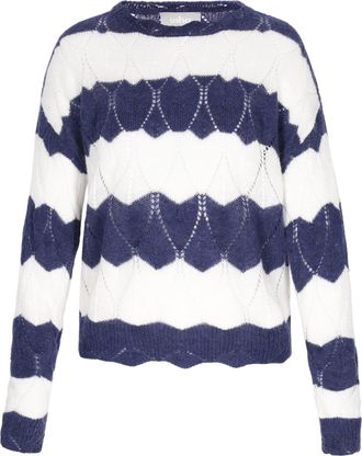 Usha Pullover Frauen marineblau cremewei&szlig;