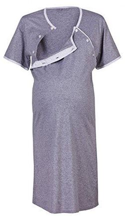 Happy Mama Chemise de Nuit dallaitement et Peignoir. Vendue séparément 393p (Chemise de Nuit - Graphite, 36-38, S)