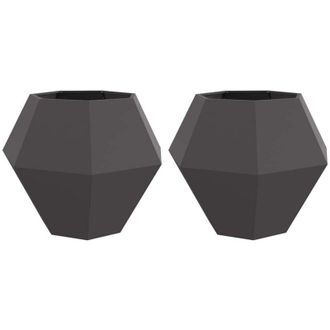 vidaXL vidaXL Jardini&egrave;re 2 pcs Noir 100 x 100 x 80 cm Acier