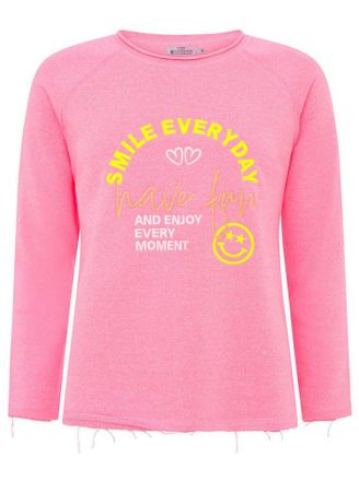Zwillingsherz Sweatshirt Smile Everyday mit Used-Look Kanten und Stickerei