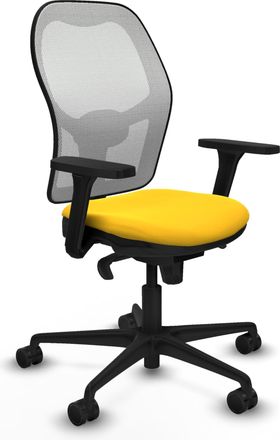 Piqueras y Crespo Stuhl aus Netzstoff mit 3D-Armen, h&ouml;henverstellbare Lendenwirbelst&uuml;tze, ausgestattet mit 5 Positionen und eingespritztem Schaum. Mit Rollen von 65 mm 