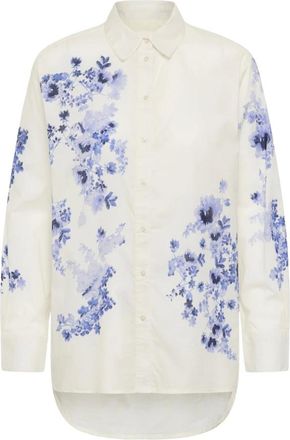 Part Two Femme, Blouses et Chemises, Bleu, Taille: 38 FR Shadow Flower Print - 304 Shirt