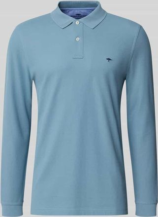 Fynch-Hatton Regular Fit Langarm-Poloshirt mit Label-Stitching