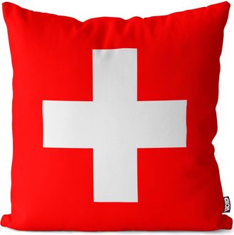 Void Watches Schweiz Switzerland Polyester Kissenbezug Flagge Fahne Fan-Kissen Kissenhülle Outdoor Indoor Bunt, Kissen Größe:40 x 40 cm