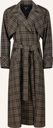 Helene Galwas Karierter Maxi Trenchcoat Jarla gruen