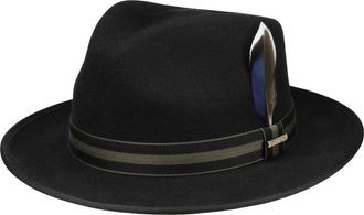 Stetson Adelaide Fedora Wollhut Herren Sommer Winter schwarz M (56-57 cm)