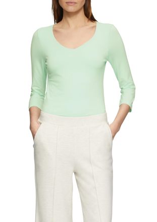 s.Oliver T-Shirt aus Lyocell im Slim Fit mit 3/4-&Auml;rmeln