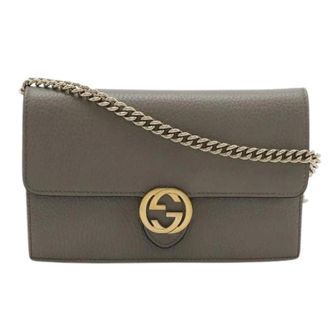 Gucci Pre-owned Leder Crossbody Bag - - Pre-owned - Damen - Grau - ONE SIZE