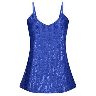 Generic Costume de f&ecirc;te 2026 - Caraco &eacute;tincelant pour les trajets quotidiens - D&eacute;bardeur confortable et ample sans manches avec ornements &agrave; paillettes - V&ecirc;tem