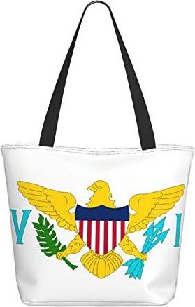 AOOEDM Drapeau des &icirc;les Vierges Sac &agrave; provisions pour femme 33 x 28 x 19 cm. Le cadeau parfait pour la Saint-Valentin. Cest de la Saint-Valentin pour maman, 