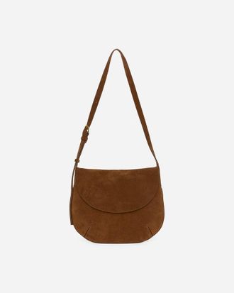 Arket Umh&auml;ngetasche Aus Veloursleder -Braun