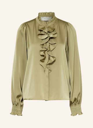 Neo Noir Neo Noir Satinbluse Zamola Mit Volants gruen