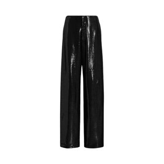 Alberta Ferretti Sparkling Night Hose mit weitem Bein und Pailletten - - Trousers - Damen - Schwarzk - M