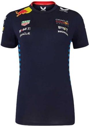 Castore T-Shirt Red Bull Racing F1 Team Formula Officiel Formule 1 Bleu Femme (FR/ES, Alpha/Lettres, L, Taille Normale, Taille Normale, Bleu)