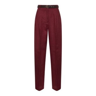 Max Mara Femme, Pantalons, Rouge, Taille: 38 FR Pantalon Coupe Large Sumero