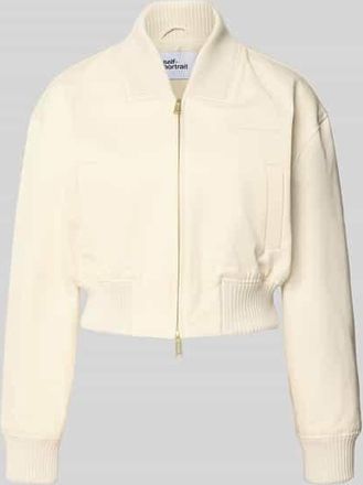 Self Portrait Regular Fit Bomberjacke mit Stehkragen