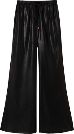 Twin-Set Hose mit transparenter Spitze - Schwarz