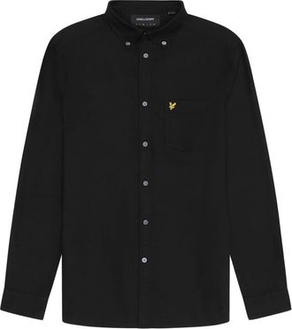 Lyle & Scott Ls gewebtes Hemd, schlichtes Oxford-Hemd in z865 Jet Black-Schwarz