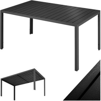 TecTake Tectake - Table de jardin bianca 150 x 90 cm pieds r&eacute;glables en hauteur - noir/noir